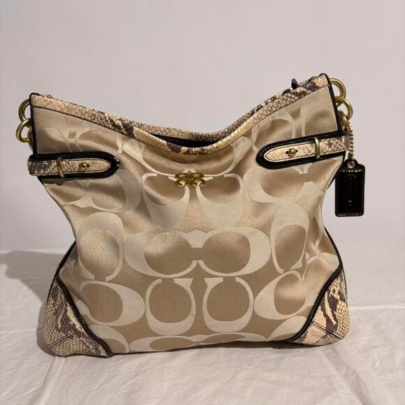 Coach | Bags | Coach Colette Signature Hobo Model 648 Y2k Python Trim ...